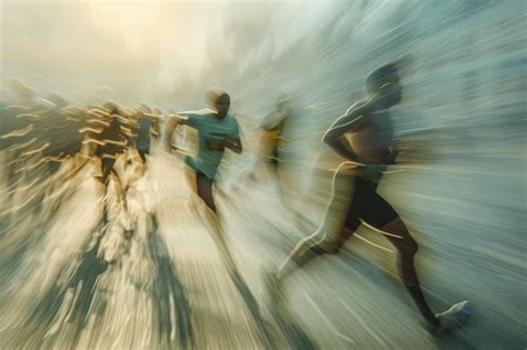 Premium Photo Sprinting Silhouettes Athletes In Motion