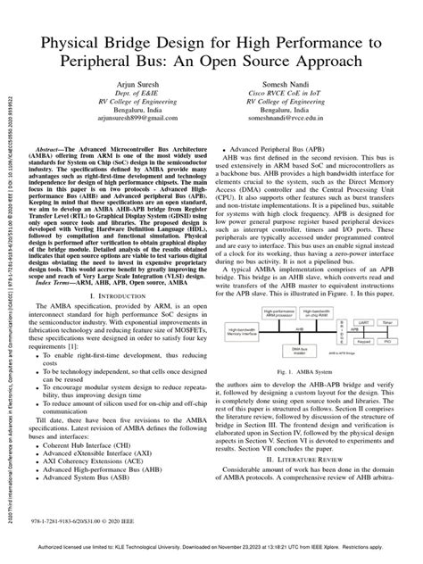 Physical Bridge Design For High Performance To Peripheral Bus An Open Source Approach Pdf