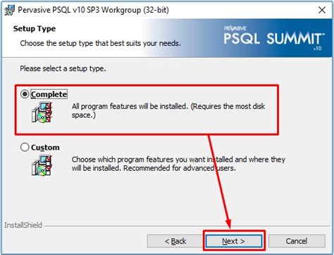 Installing The Pervasive Workgroup Engine