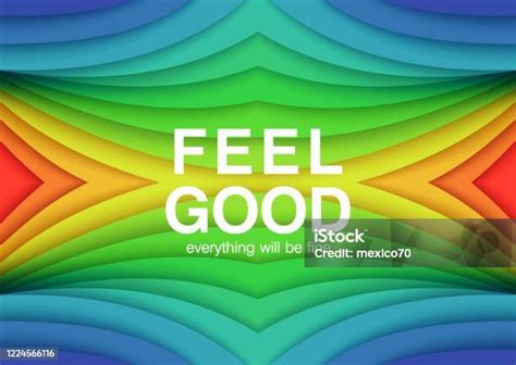기분이 좋다 모든 것이 잘 될 것입니다 3d 추상 배경입니다 밝은 종이 컷 스타일 포스터입니다 다층 및 스프프어 릴리프 벡터