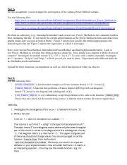 20201119211543la Matlab Hw 1 Pdf Part A For This Assignment You Investigate The Convergence