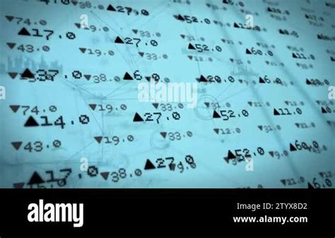 Digital Generation Of Market Values Scrolling On The Screen While