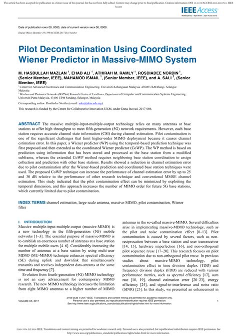 pdf pilot decontamination using coordinated wiener predictor in