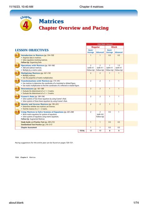 SOLUTION Chapter 4 Matrices Studypool