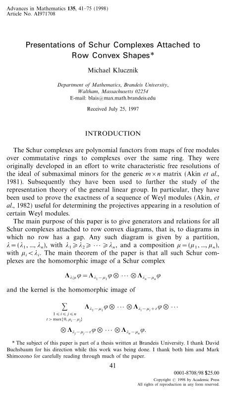PDF Presentations Of Schur Complexes Attached To Row Convex Shapes DOKUMEN TIPS