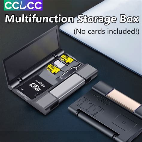Cclcc Multifunctional Memory Card Storage Box With In Sd Card Tf Card Reader Compatible For