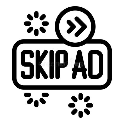 Skip Ad Button With Loading Icon Showing User Is Skipping Advertisement Stock Vector