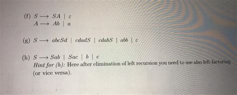 Solved 4 4 Marks Use Left Factoring Andor Eliminate