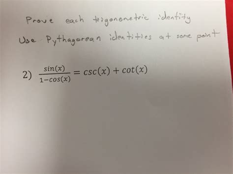 Solved Prove Each Trigonometric Identity Use Pythagorean