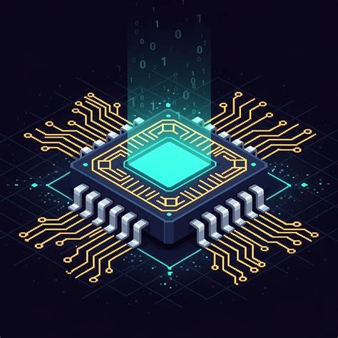 Free Glowing Processor Core Image Microchip Processor Circuit