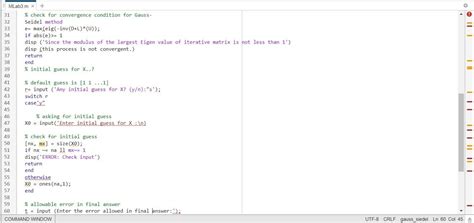 solved gauss seidel method in matlab function x