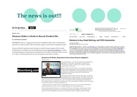 Siemens Acquisition Of Dade Behring Pdf