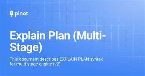 Explain Plan Multi Stage Apache Pinot Docs