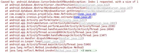 Java How To Solve Error Androiddatabasecursorindexoutofboundsexception Index 1 Requested