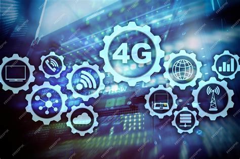 Premium Photo Mobile Telecommunication Cellular High Speed Data Connection Concept 4g Lte On