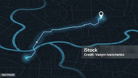 Navigate Mapping Technology Dashboard Gps Tracking Map Showing Movement On The Streets Of The