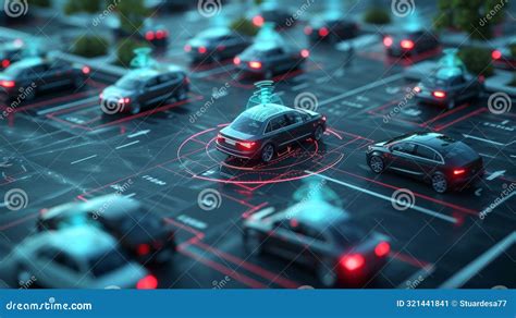 Autonomous Vehicles Navigating Smart City Intersections Stock Image Image Of Intersections