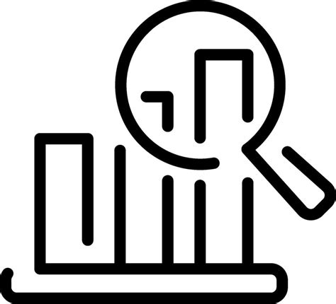 A Black And White Icon Of A Magnifying Glass And A Bar Chart 51162158