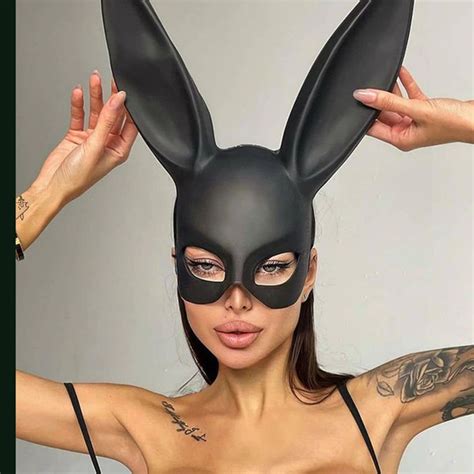 Bdsm Women Sexy Mask Half Face Bunny Fox Cosplay Bondage Patent Leather