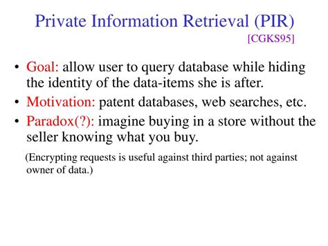 Ppt Private Information Retrieval Powerpoint Presentation Free Download Id5595087