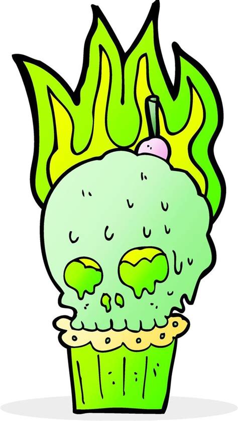 Cartoon Spooky Skull Cupcake 12278019 Vector Art At Vecteezy
