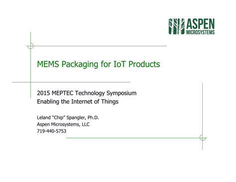 PDF MEMS Packaging For IoT Products MEPTEC ORGmeptec Org Resources 6 Spangler Pdf Grab