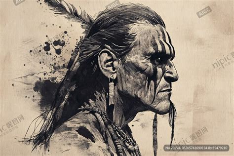 Ai创作图印第安酋长 印第安人酋长 印第安画风 印第安酋长像 印第安人文化 北美部落文化 北美印第安人 印第安部落 印第安人部落 印第安人保留地 印第安土著人 印第安文化 北美原住民 美洲原住