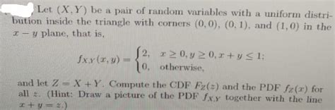 Solved Let X Y Be A Pair Of Random Variables With A Chegg