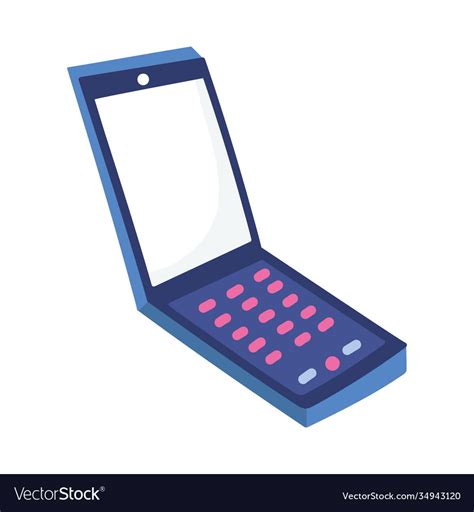 Mobile Phone Device Technology Isolated White Vector Image