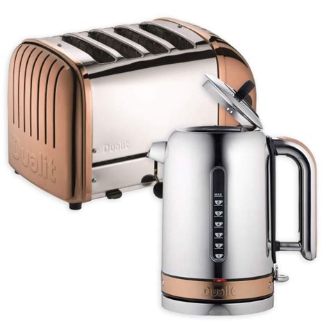 Dualit Classic Copper Steel 4 Slice Toaster And Classic Copper Steel 17