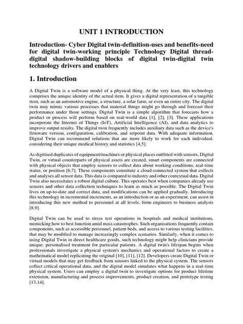 Unit 1 Cyber Digital Twins Pdf Simulation Internet Of Things