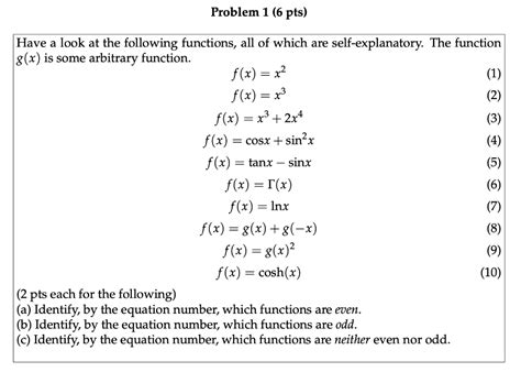 Solved Have A Look At The Following Functions All Of Which