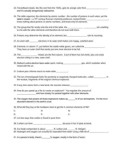 Nova Hunting The Elements Worksheet Seventy Eight Points Download