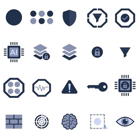 Secure Ai Governance Guardrails Technology Element Set 78387795 Vector