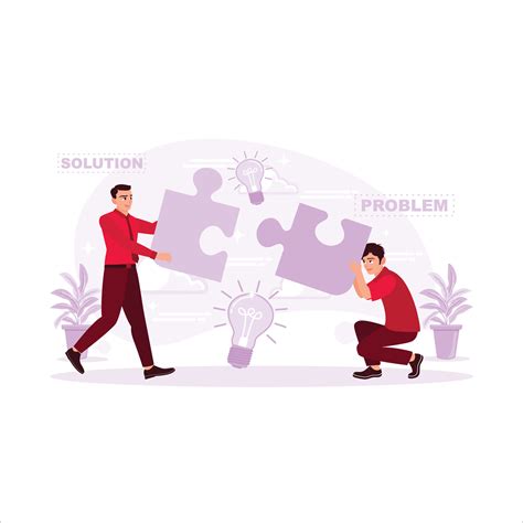 One Man Holds A Problem Puzzle And Another Holds A Solution Puzzle Problem Solving Concept A