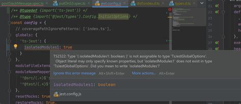 Define Ts Jest Property On Configglobals Interface In Jesttypes Via