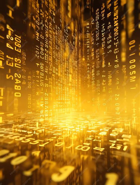 premium photo computer background with yellow digits and symbols on a black background