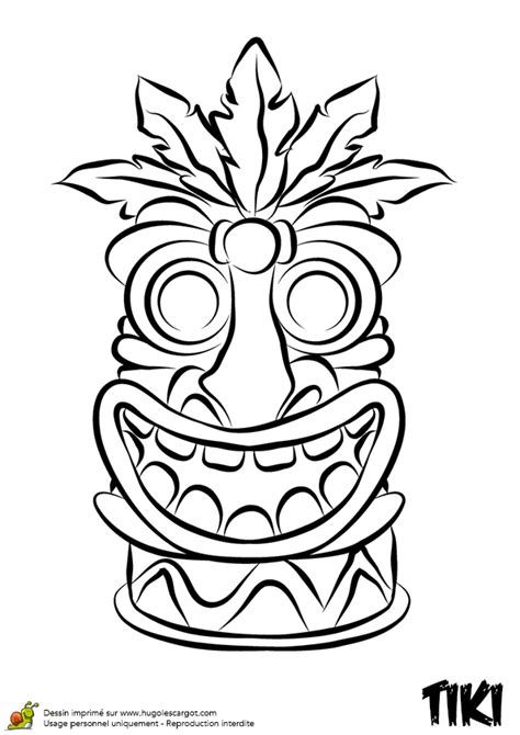 Hawaiian Tiki Masks Coloring Pages Sketch Coloring Page