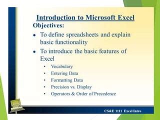 Introduction Of Basic Excel Pptx
