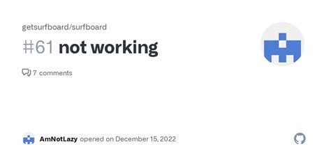 Not Working Issue Getsurfboard Surfboard GitHub