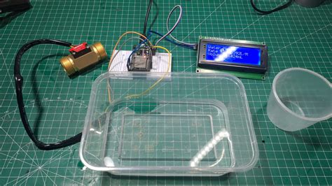 cara mengakses water flow sensor yf b6 menggunakan esp32 atau arduino interface lcd 20×4 i2c