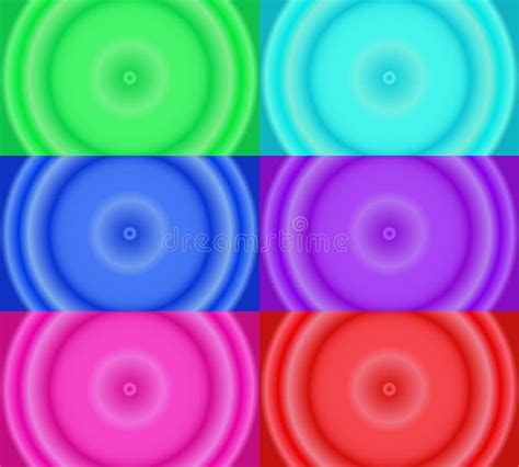 Six Sets Of Circle Radial Gradient Abstract Background Green Blue