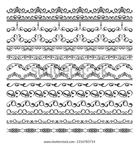 Border Set Vintage Style Realistic Illustration Stock Vector Royalty Free