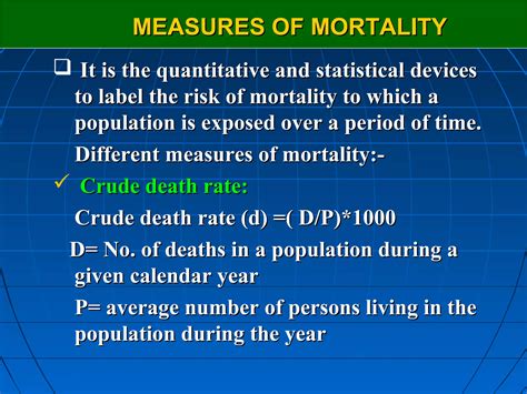 Measures Of Mortality Ppt Pregnancy Reproductive Health