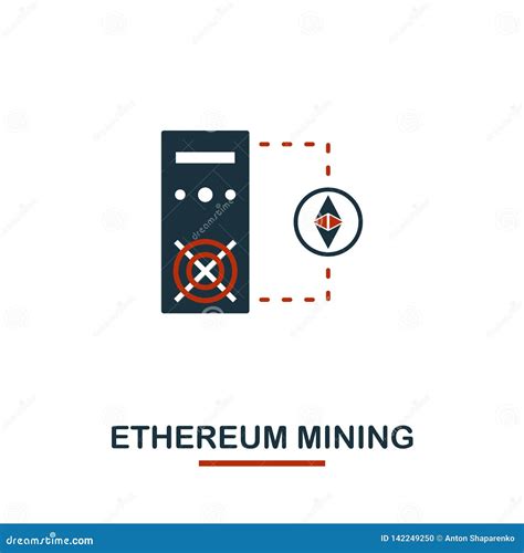 Ethereum Mining Icon Creative Two Colors Design From Crypto Currency