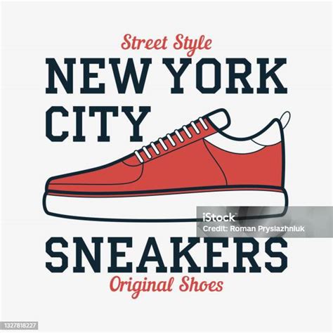 뉴욕 스니커즈 디자인 의류용 타이포그래피 운동화 티셔츠 인쇄 제품 의류용 그래픽 벡터 T 셔츠에 대한 스톡 벡터 아트 및 기타 이미지 Istock