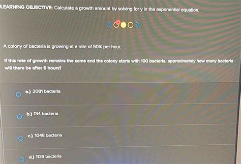 solved learning objective calculate a growth amount by solving for y