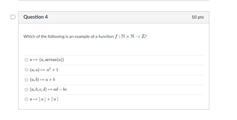 Solved Which Of The Following Is An Example Of A Function Chegg