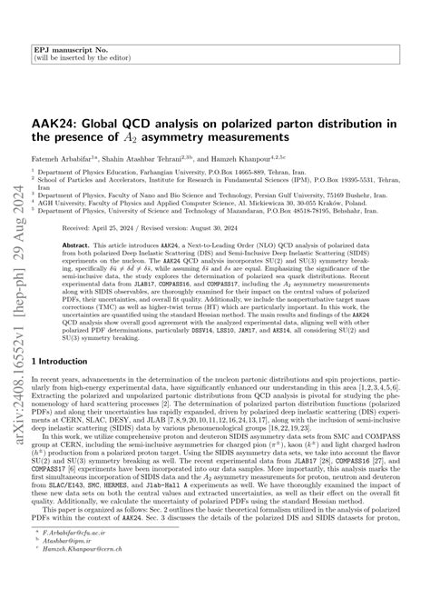 Pdf Aak24 Global Qcd Analysis On Polarized Parton Distribution In