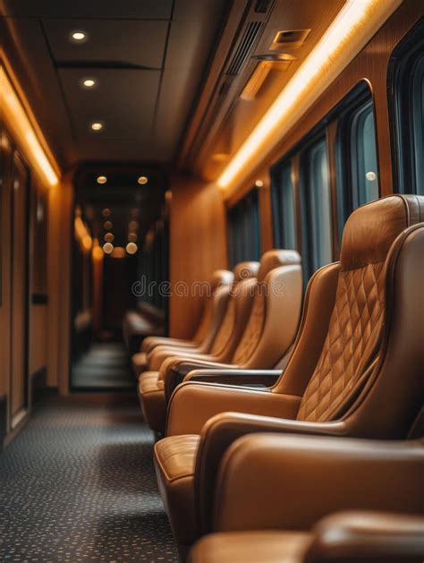 Elegant First Class Train Compartment Featuring Luxurious Leather